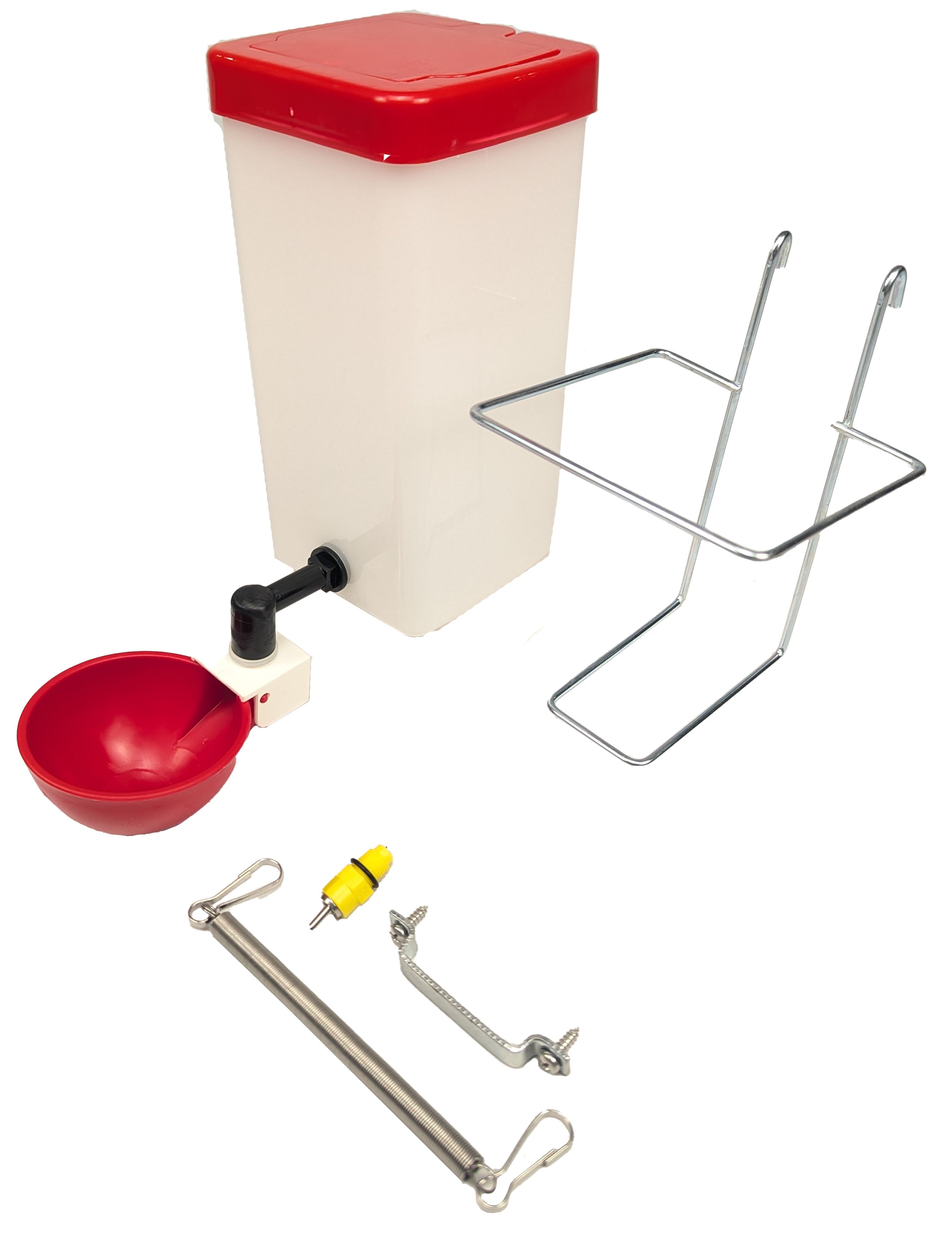 1L (32 oz) Drinker W/Cup, Nipple, & Wire Bracket For Poultry & Small A ...