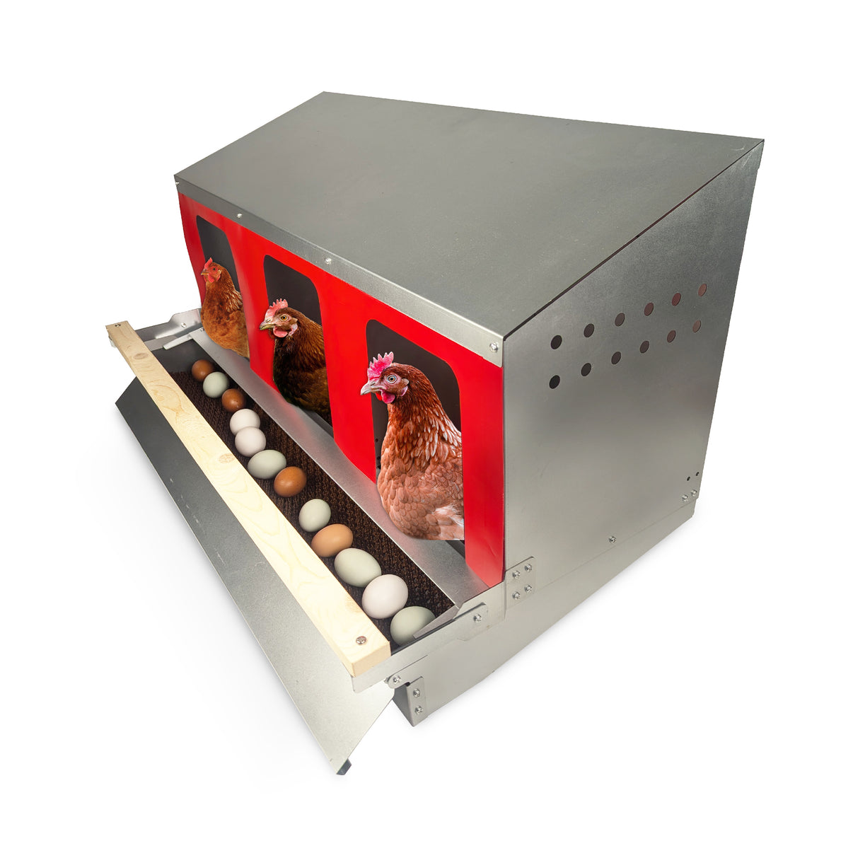 Hen's Choice™ - Roll Out Chicken Nest Box | Reversible | 3 Compartment ...